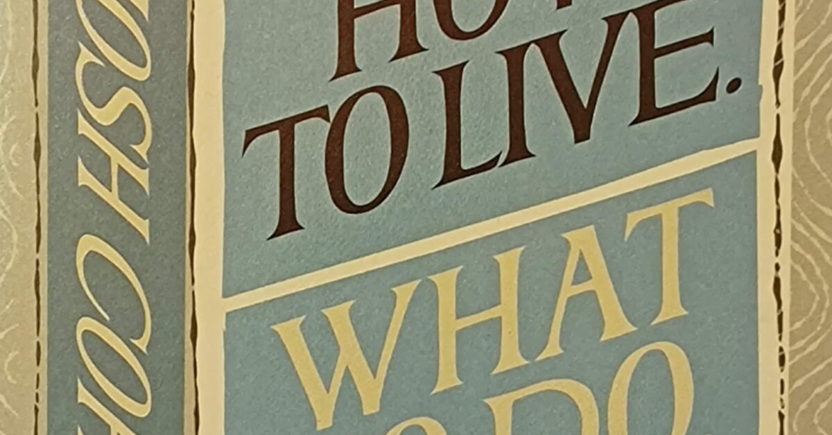 How To Live. What To Do. — Josh Cohen | Bennettarium